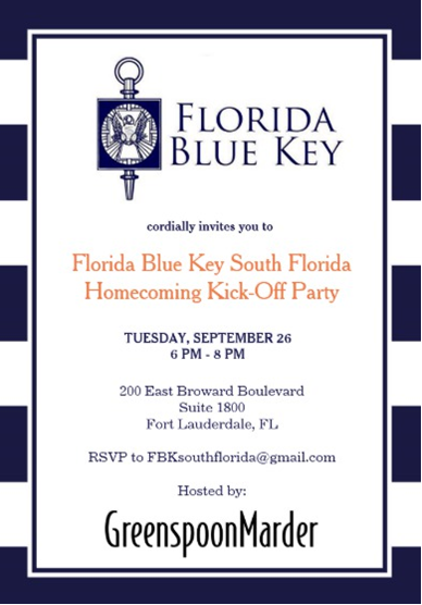 Florida Blue Key South Florida Homecoming Kick-Off Party, September ...