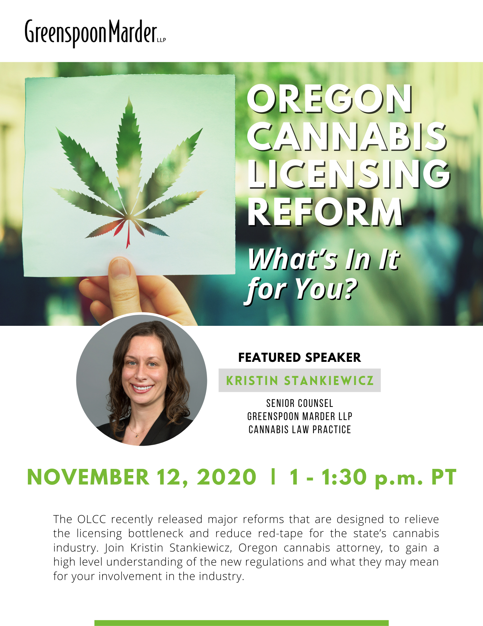 Oregon Cannabis Licensing Reform – What’s In It for You? - Greenspoon ...