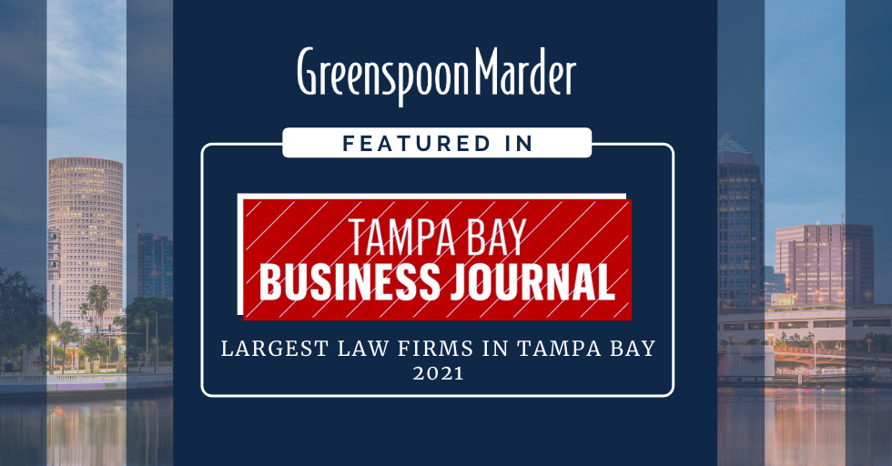 Greenspoon Marder Recognized Among "Largest Law Firms In Tampa Bay" By ...