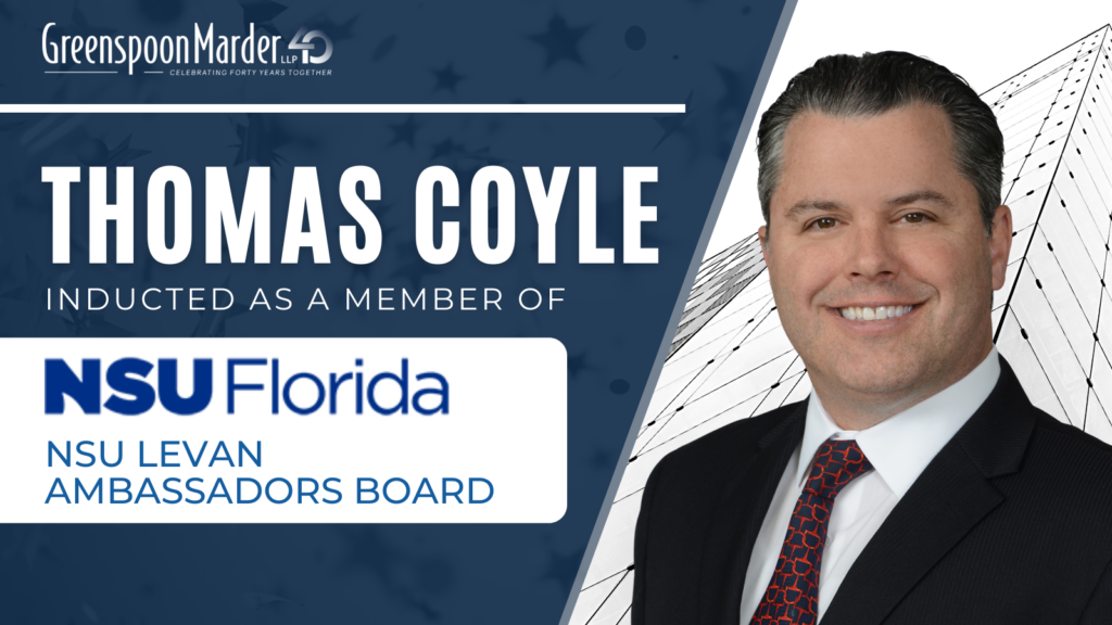 Greenspoon Marder Partner Thomas Coyle Inducted As A Member Of The NSU ...